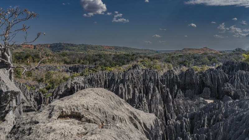 Beautiful Madagascar Landscape Unique Karst Rocks Steep Furrowed Slopes ...