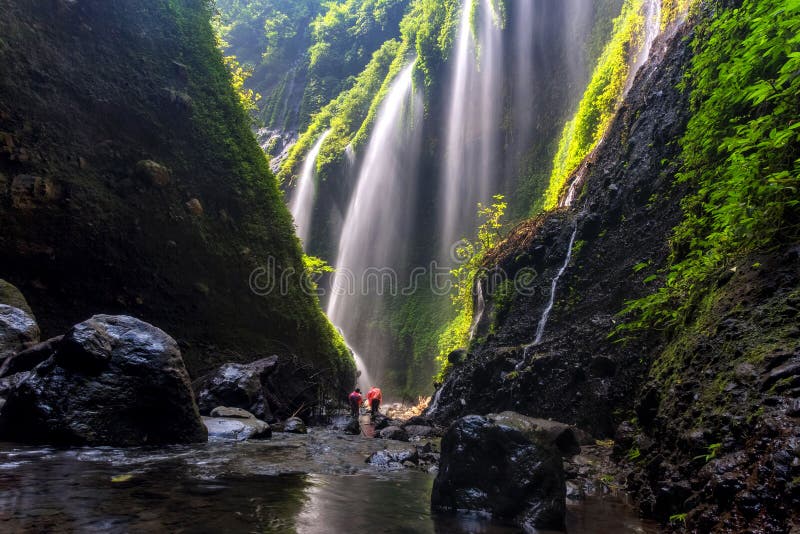 The Beautiful Madakaripura Waterfall in East Java, Indonesia Stock ...
