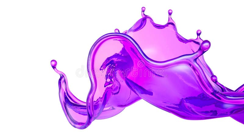 A Beautiful Magenta Splash of Liquid. 3d Illustration, 3d Rendering ...