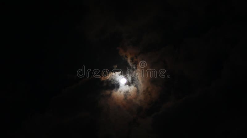 Beautiful Magic Blue Night Sky with Clouds and Full Moon Stock Photo ...