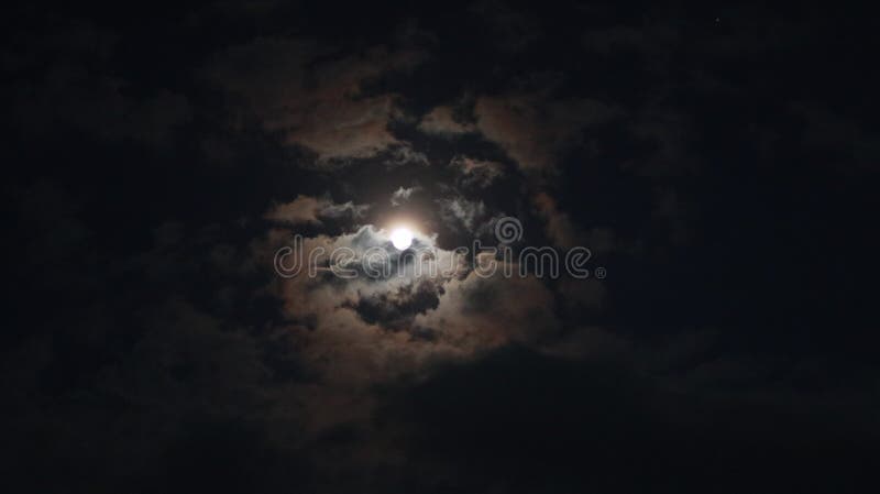 Beautiful Magic Blue Night Sky with Clouds and Full Moon Stock Photo ...