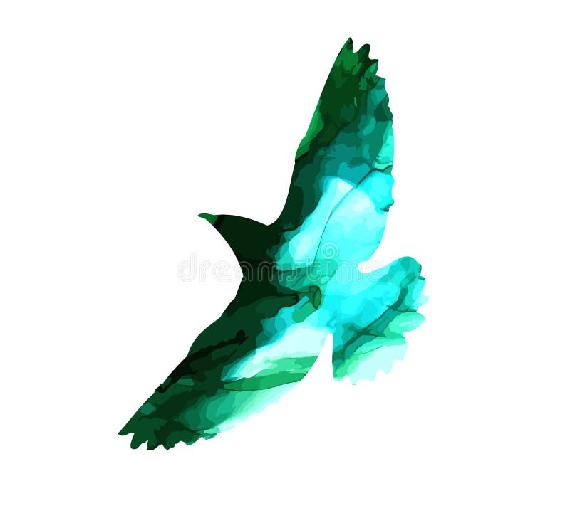 Beautiful Magic Bright Colored Flying Bird with Spread Wings. Vector ...