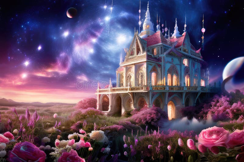 Beautiful Magic Castle. Surreal Enchanted World Stock Photo - Image of ...