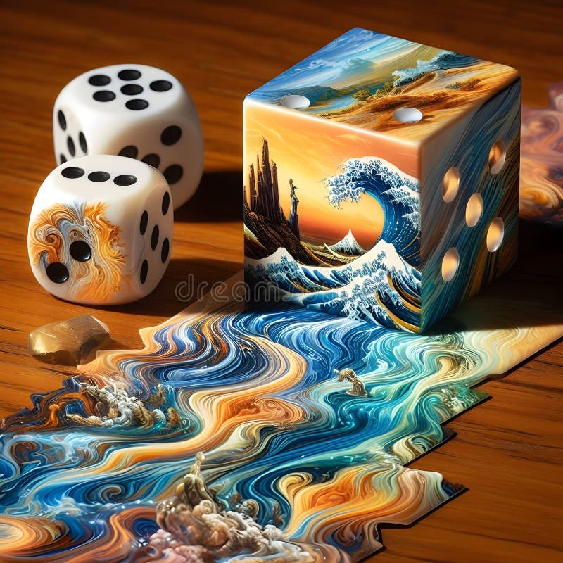 Beautiful magic dice game. stock illustration. Illustration of magical ...