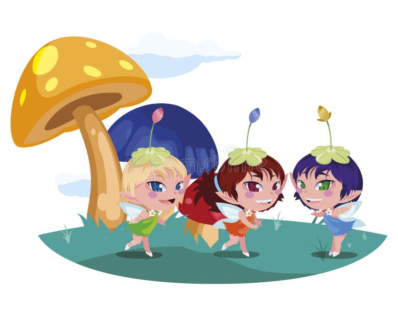 Beautiful Magic Fairies in Camp Stock Illustration - Illustration of ...