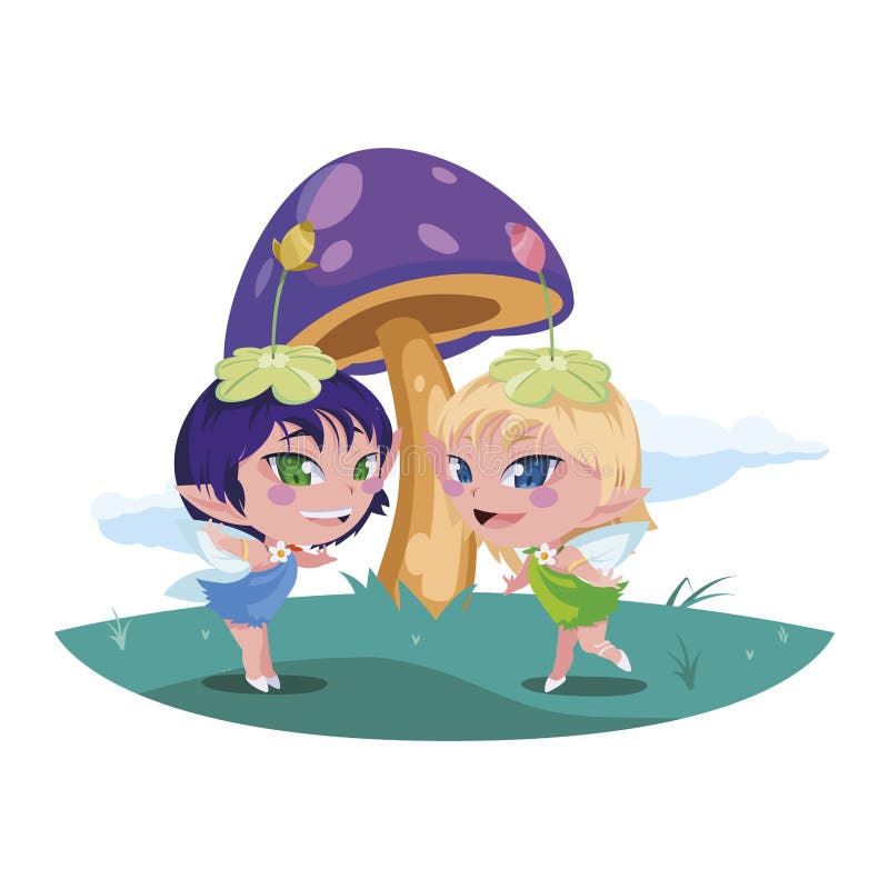 Beautiful Magic Fairies in Camp Stock Illustration - Illustration of ...