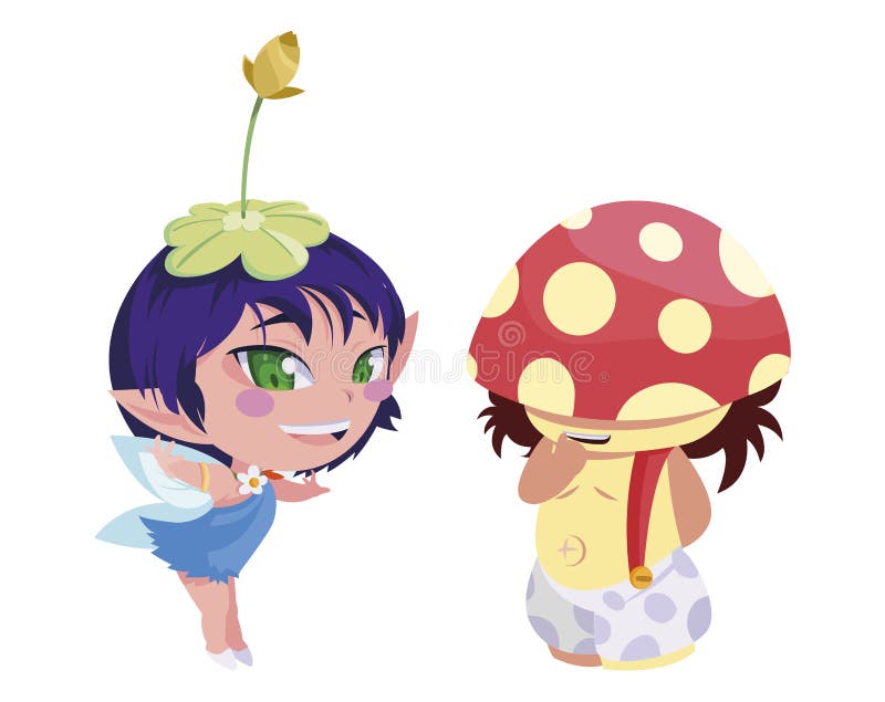 Beautiful Magic Fairy and Fungu Elf Characters Stock Illustration ...