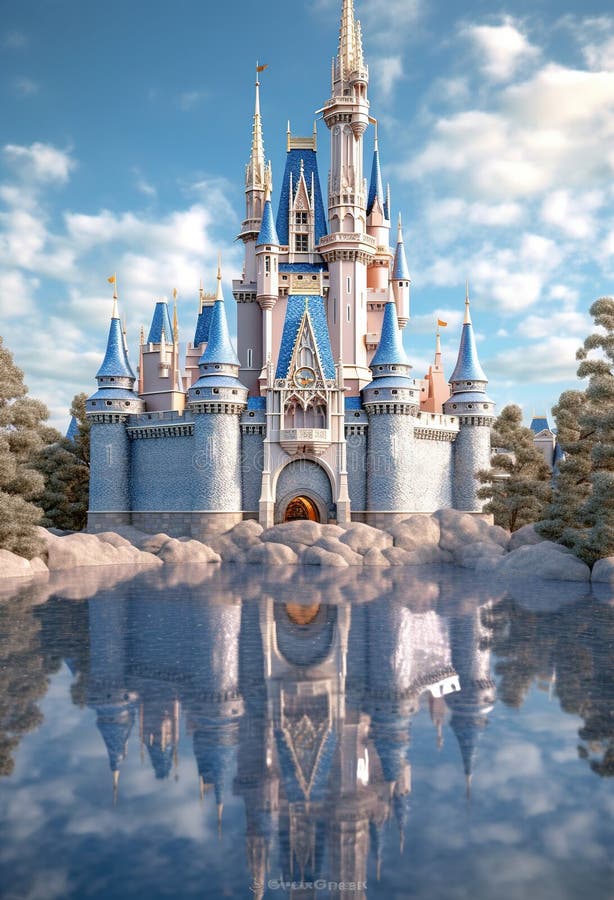 Beautiful Magic Fantasy Fairy Tale Castle Image Stock Illustration ...