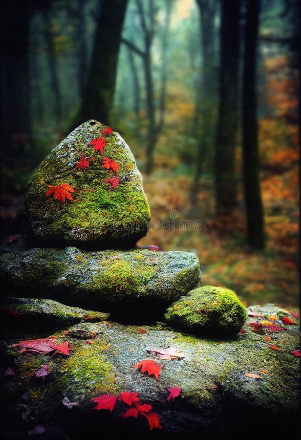 Beautiful Magic Forest. Digital Art. Stock Illustration - Illustration ...