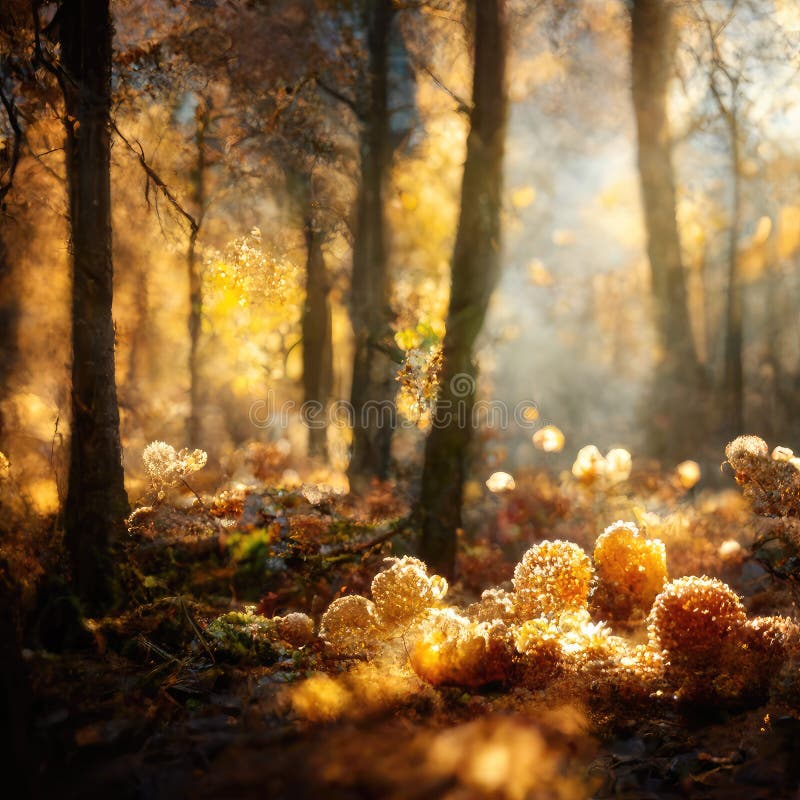 Beautiful Magic Forest. Digital Art. Stock Illustration - Illustration ...