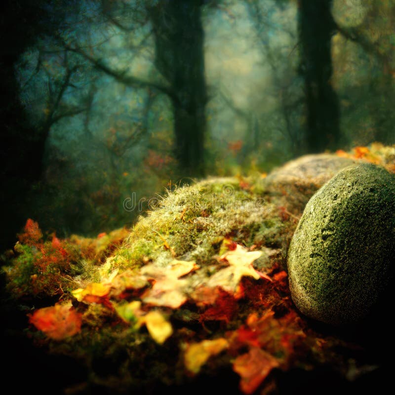 Beautiful Magic Forest. Digital Art. Stock Illustration - Illustration ...