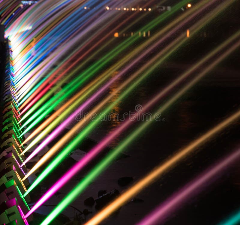Beautiful Magical Abstract Pattern of Colored Jet Fountain Over Stock ...