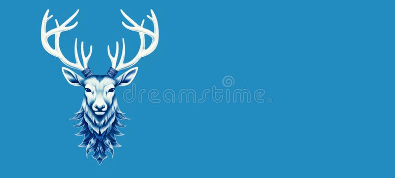 A Beautiful and Majestic Christmas Deer. Banner Stock Photo - Image of ...