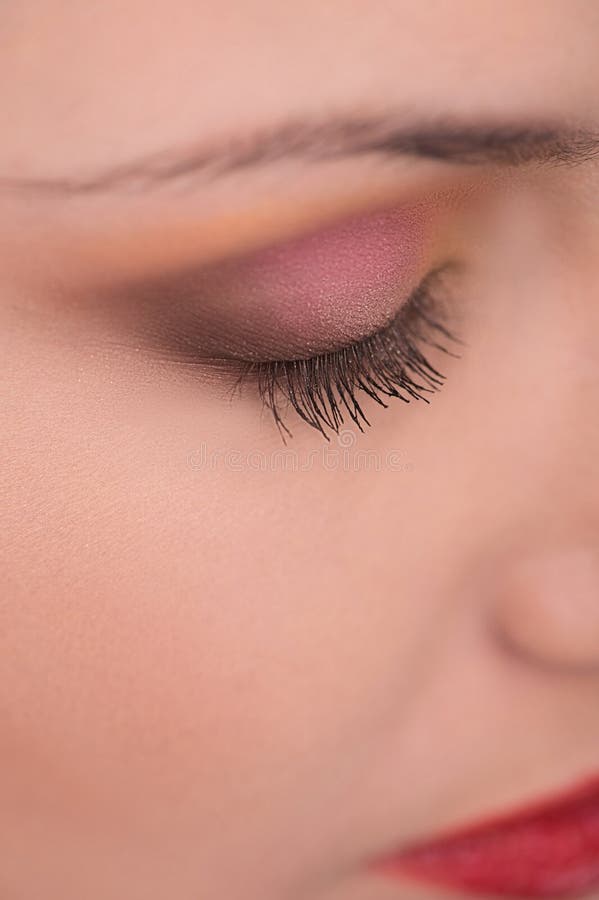 Removing eye make-up. stock photo. Image of makeup, cleaning - 33022614