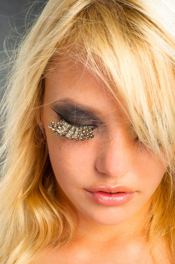 Eye of a Girl with Extreme Makeup Stock Image - Image of eyes, border ...