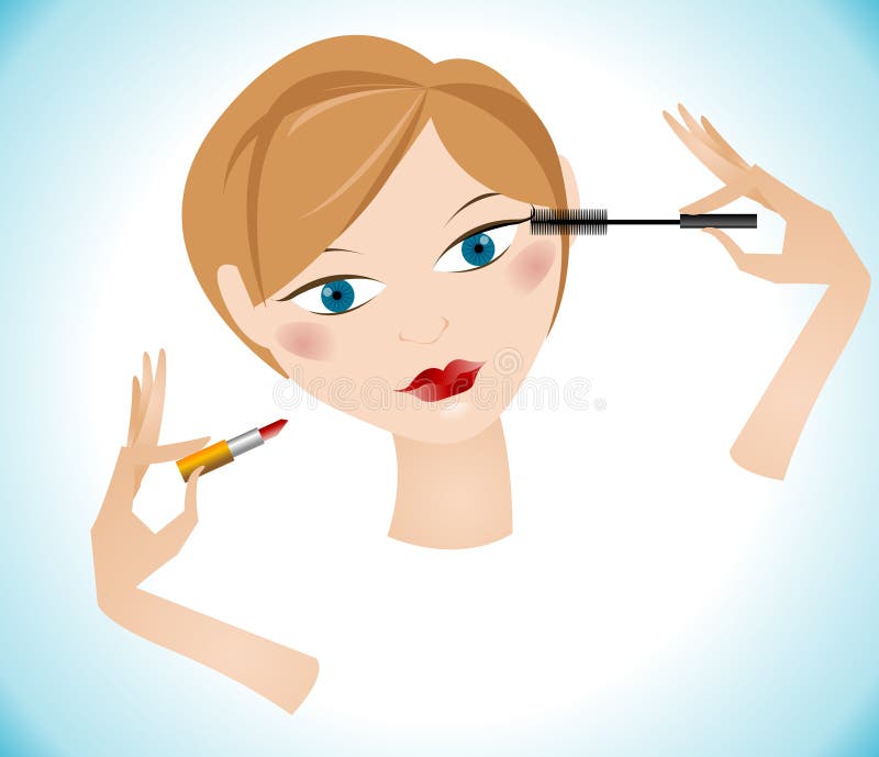 Little Girl Makeup stock vector. Illustration of lipstick - 40004460