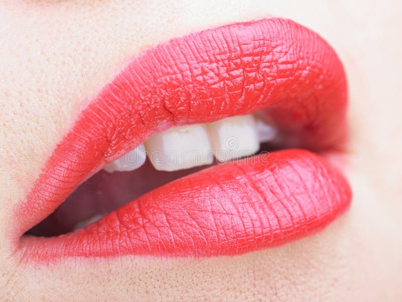 Beautiful makeup on lips stock image. Image of skin, smiling - 17720511