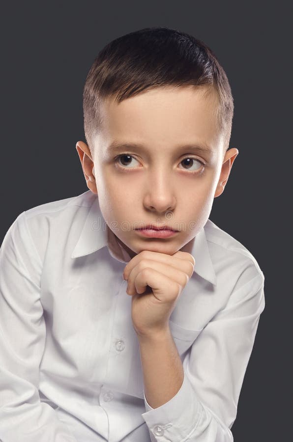 Young Boy Portrait. Beautiful Male Boy. Studio Portrait. Stock Image ...