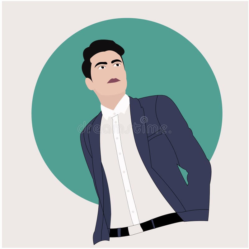 Beautiful Male Man Avatar Vector Art Stock Vector - Illustration of ...