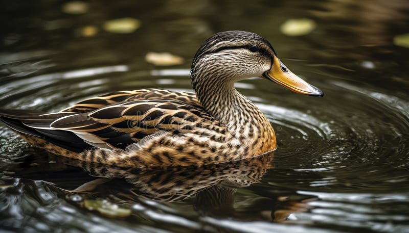 A Beautiful Mallard Duck Quacks in the Tranquil Pond Generated by AI ...