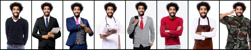 Beautiful Man with Different Professions Stock Image - Image of black ...
