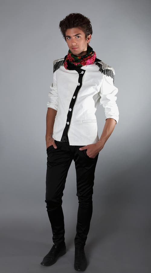 Beautiful Man in Exclusive Design Clothes Stock Photo - Image of design ...
