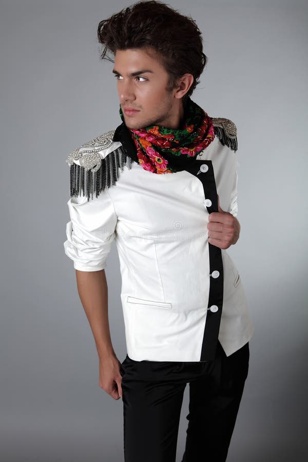Beautiful Man in Exclusive Design Clothes Stock Photo - Image of design ...