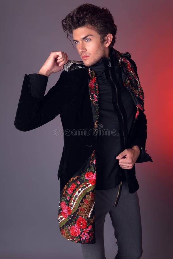 Beautiful Man in Exclusive Design Clothes Stock Photo - Image of design ...