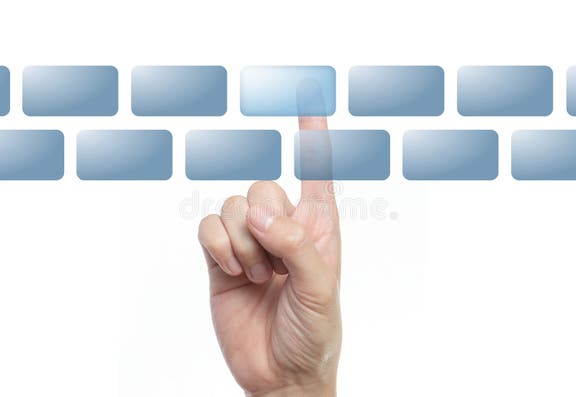 Beautiful Man Hand Press Blank Button Instant Stock Photo - Image of ...