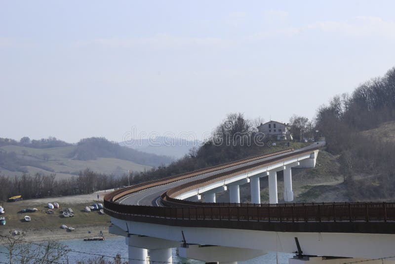 Curved bridge stock photo. Image of overpass, track - 261959950