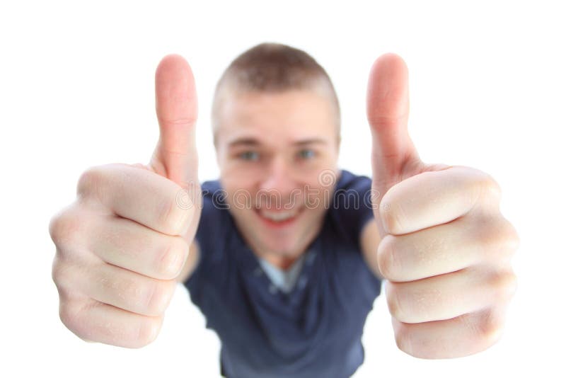 Beautiful Man Making Ok Sign with Both Hands Stock Image - Image of ...