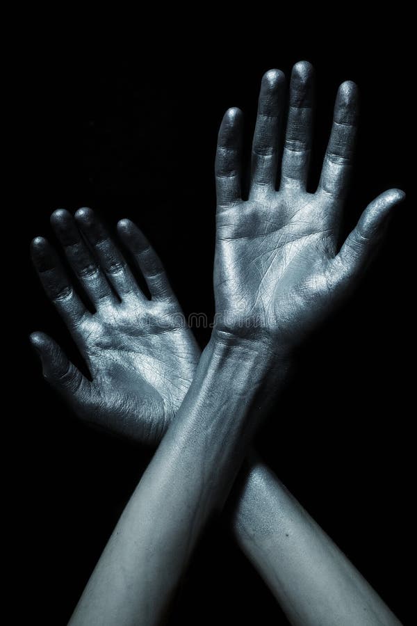 Silver Men S Hands Holding Red Magic Glow Stock Image - Image of light ...