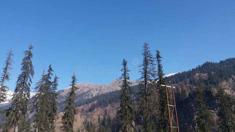 Beautiful Manali Early Morning Clouds Blue Sky Stock Photo - Image of ...