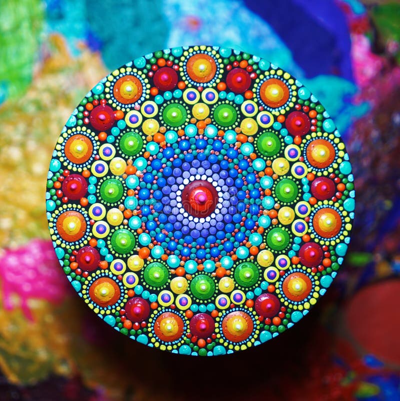 Beautiful Mandala Hand Painted Stock Photo - Image of colorful, artist ...
