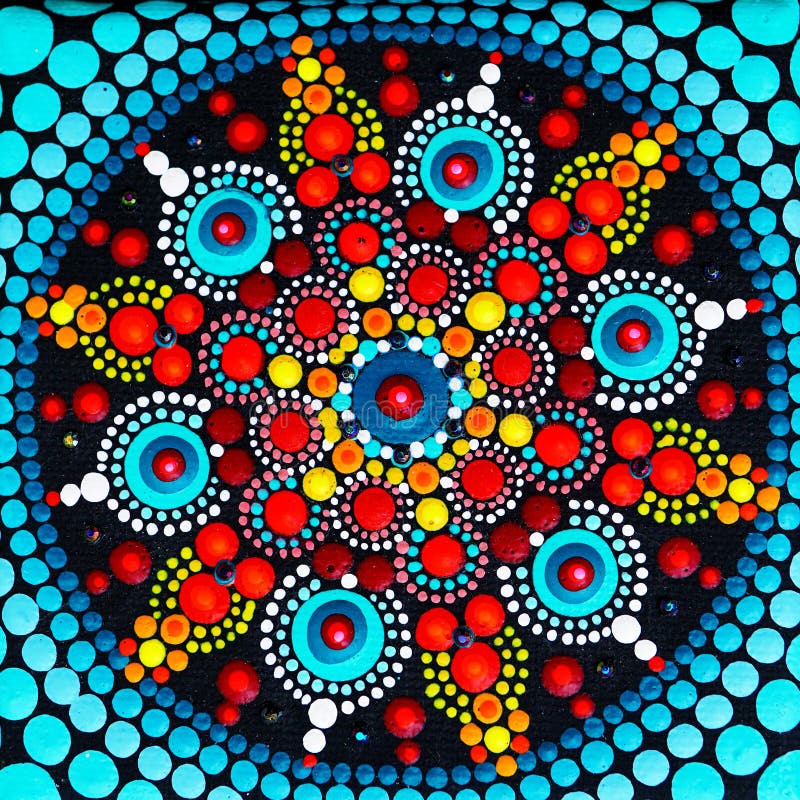 Beautiful Mandala Hand Painted Stock Illustration - Illustration of ...