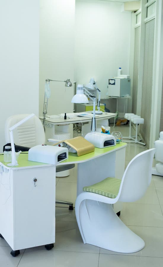 Beautiful Manicure Room in a Modern Beauty Salon Stock Image - Image of ...