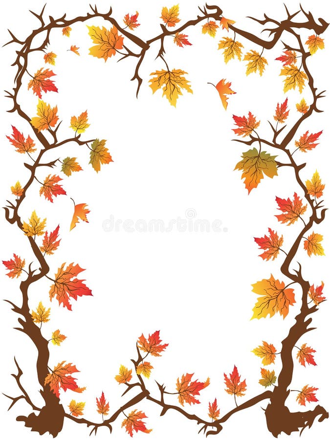 Maple leaves frame stock vector. Illustration of natural - 124555462