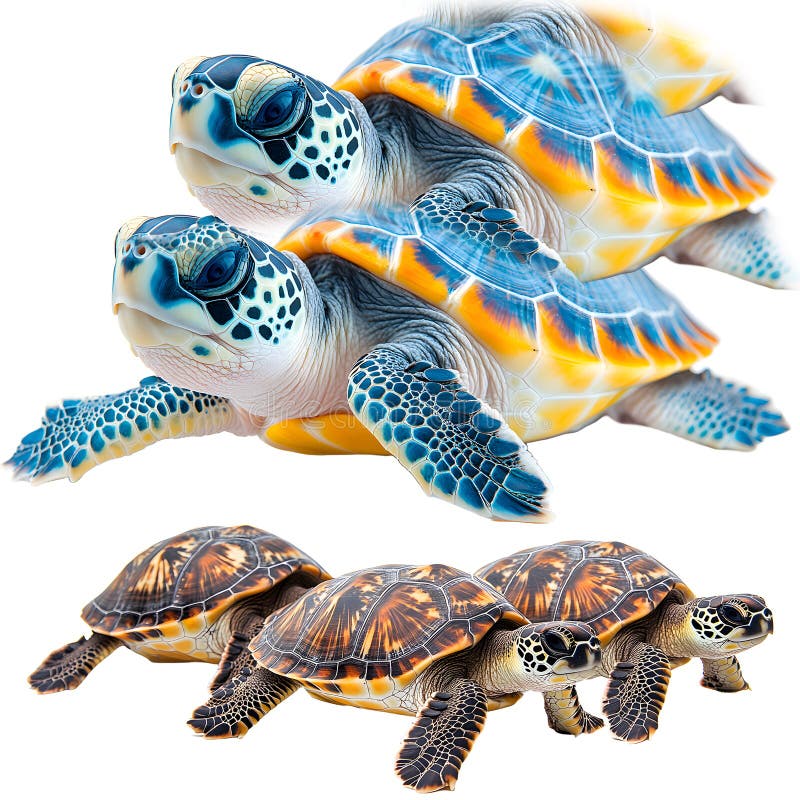 Beautiful Marine Turtle Studio Shot Stock Illustration - Illustration ...