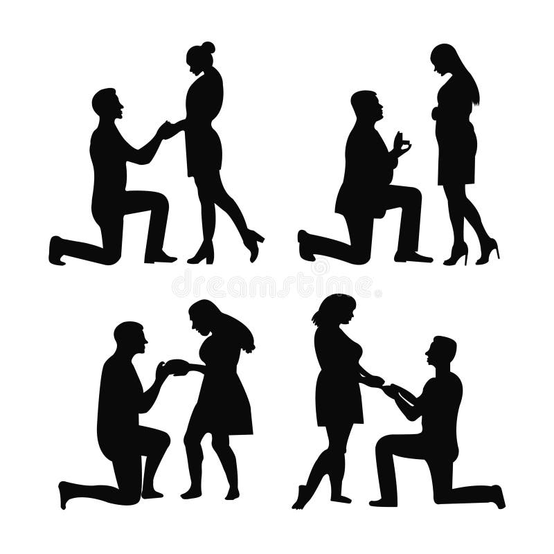 Beautiful Marriage Proposal Creative Vector Design. Stock Vector ...