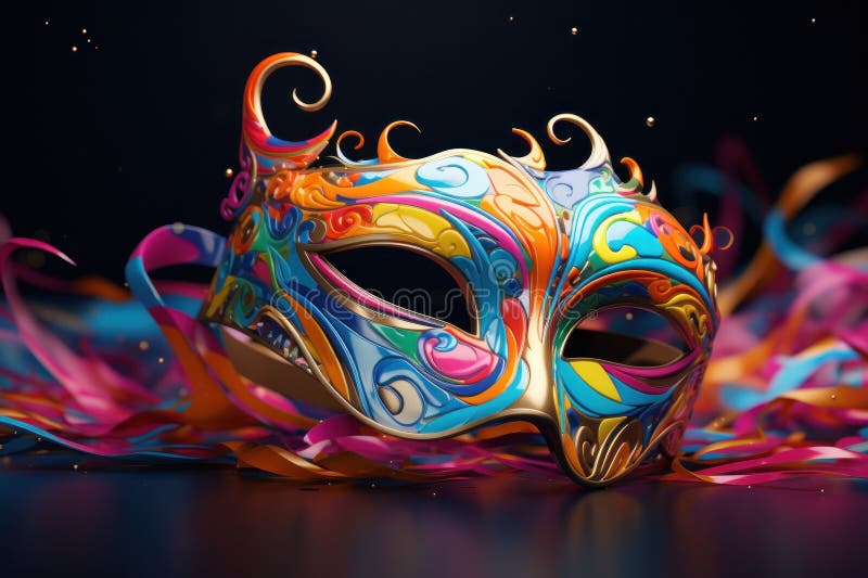Beautiful Masquerade Mask Tossed in the Air Stock Photo - Image of ...