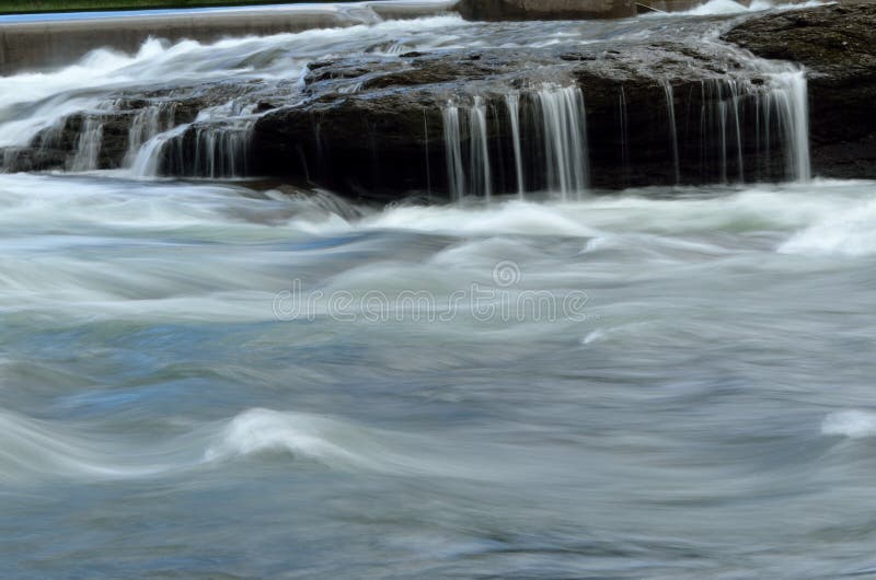 Beautiful Massive River Flow and Waterfalls Stock Image - Image of long ...