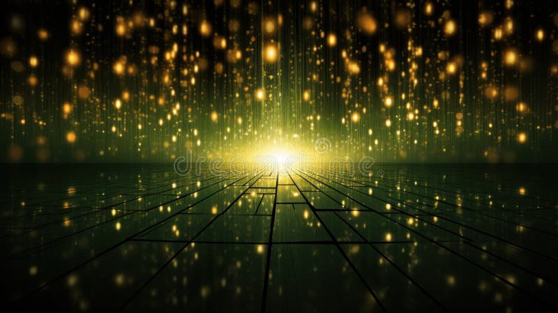 Beautiful Matrix Background with Falling Lights. Stock Illustration ...