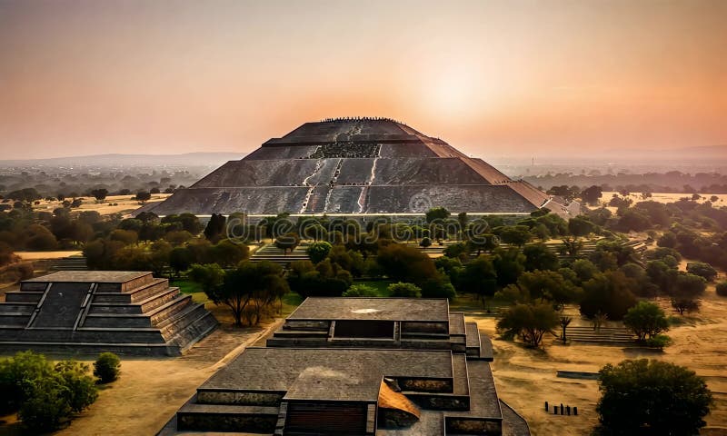 Beautiful Mayan Pyramid Complex at Sunset with Dramatic Sky Stock Video ...