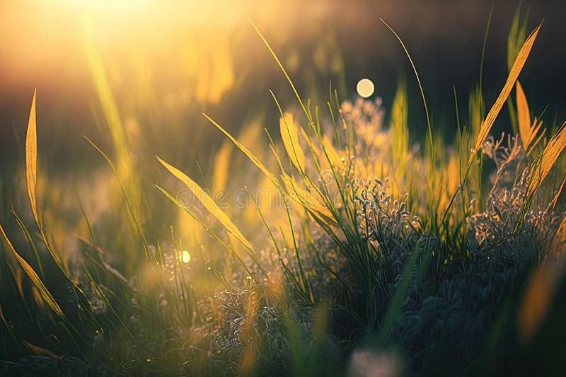 Beautiful Meadow Scene in Close Up Ecology. Background of Abstract ...