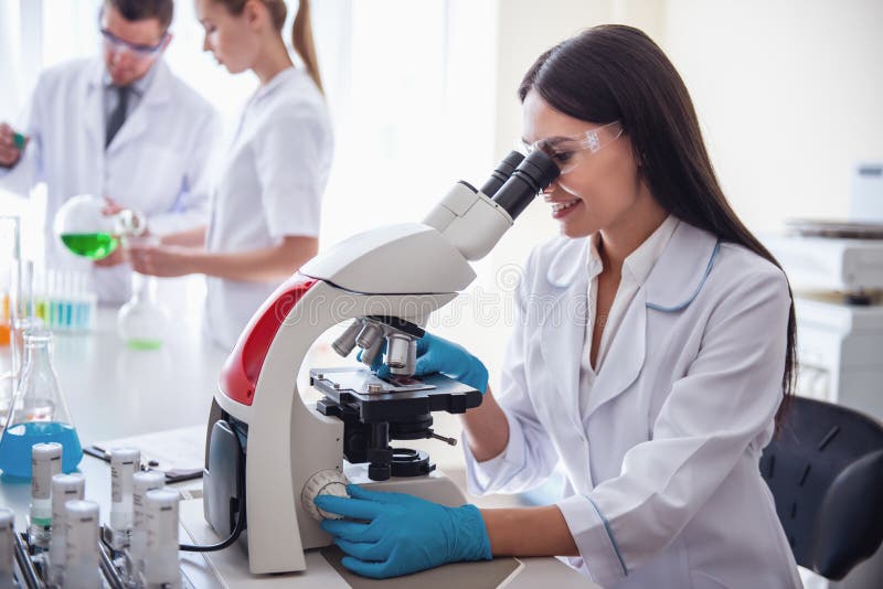 At the laboratory stock photo. Image of analyzing, laboratory - 293490672