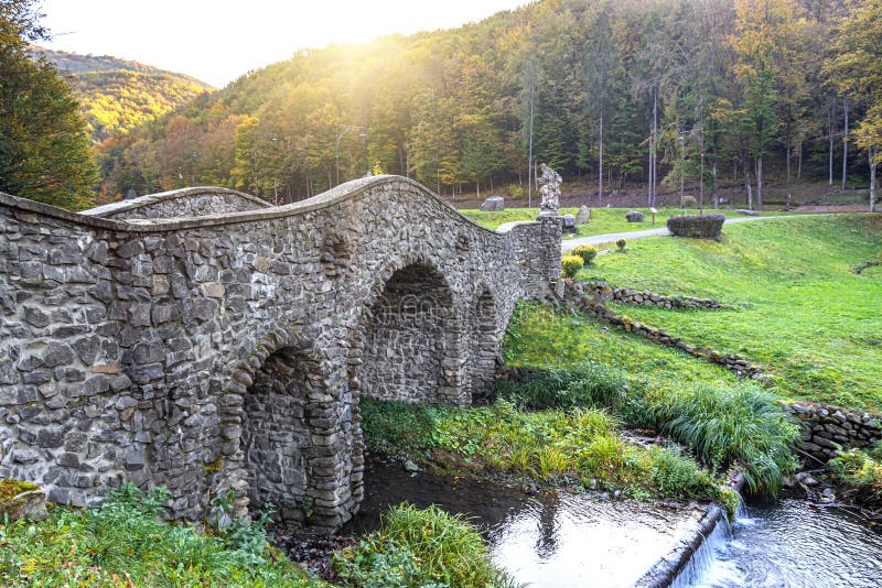 Beautiful Medieval Bridge Made of Large Stone. Stock Photo - Image of ...