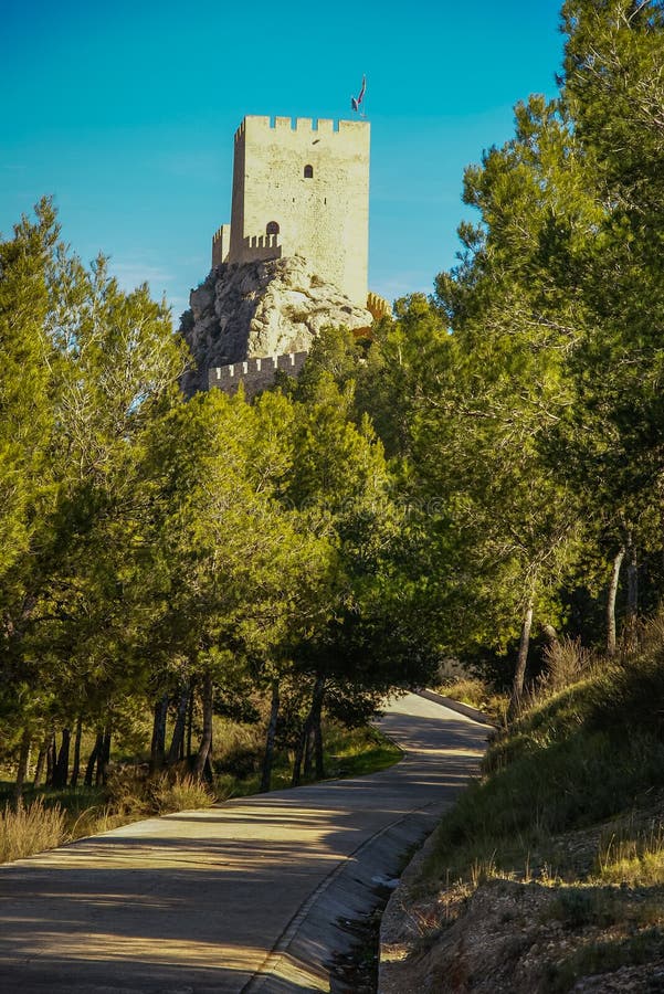 Beautiful Medieval Castle at Sax, Valencia, Spain Stock Photo - Image ...