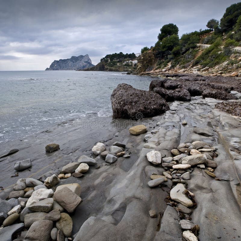 Beautiful Mediterranean Beach Stock Image - Image of cove, rock: 13190531