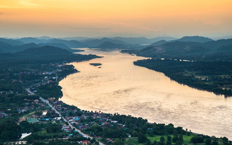 Beautiful Mekong River stock image. Image of asia, reflection - 57857925