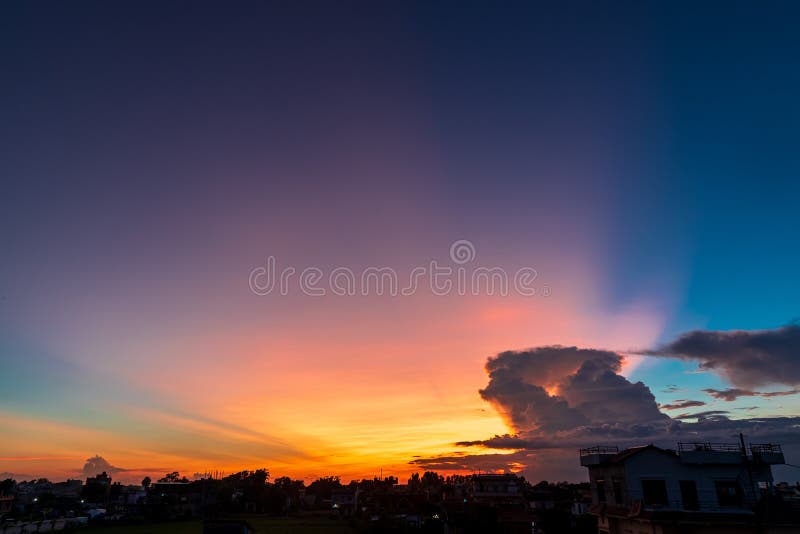 Mesmerizing sunset sky stock image. Image of background - 175631233